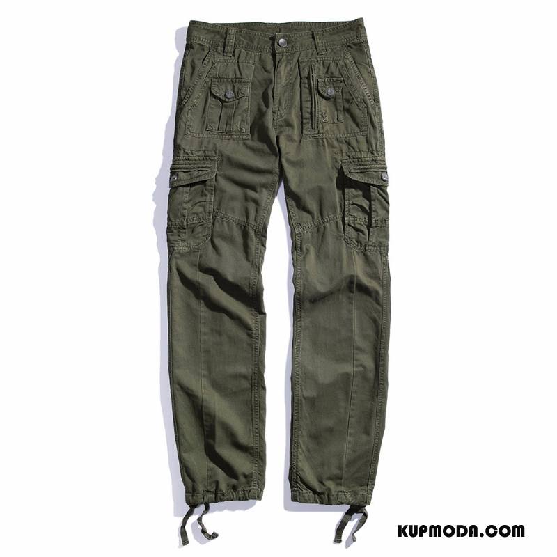 Casualowe Spodnie Męskie Cargo Khaki Sklep