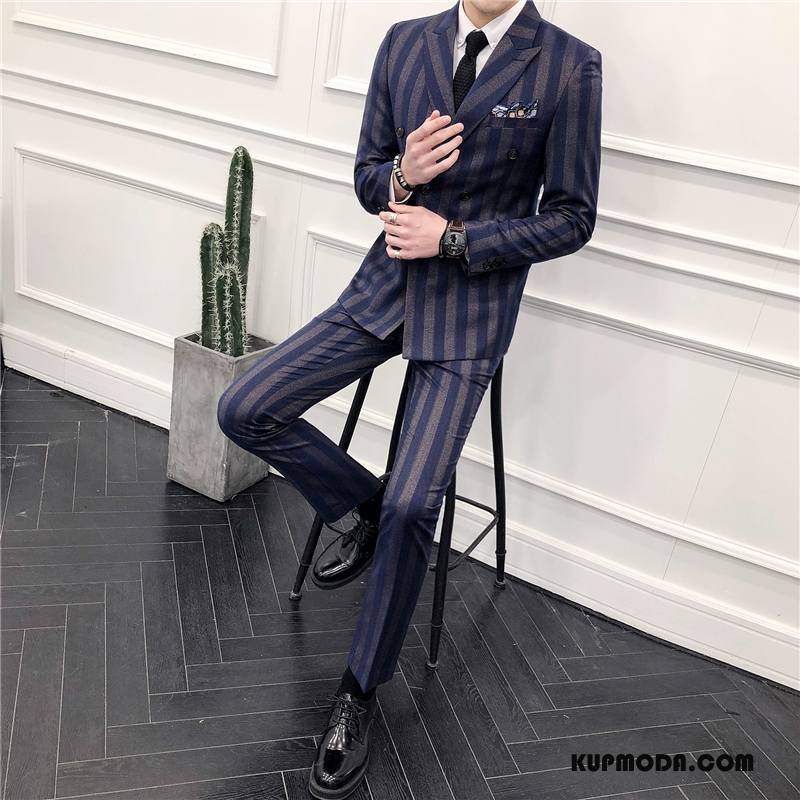 Garnitur Męskie Casual Blezer Nowy Wiosna Slim Fit Męska Ciemno ...